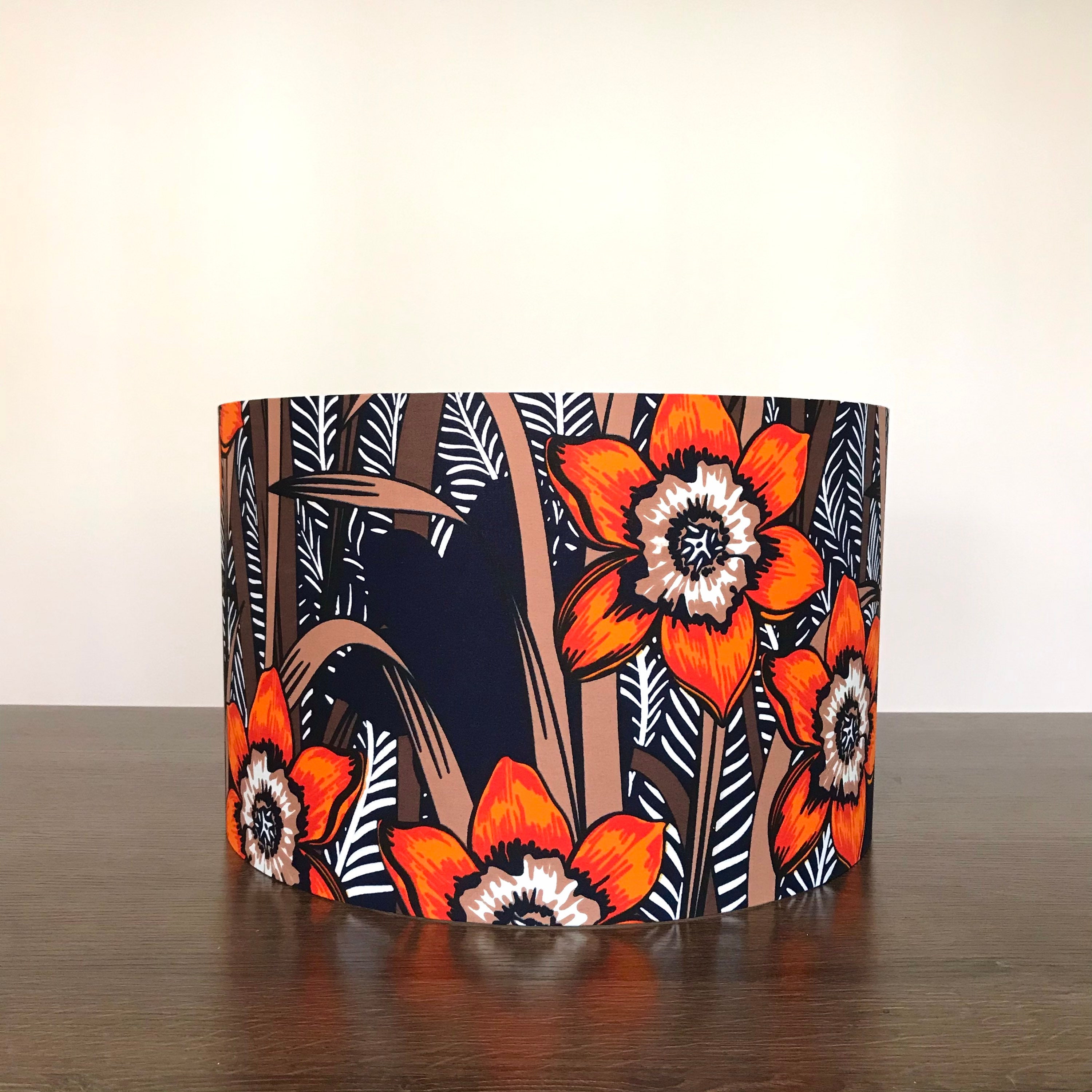 Large African Print Drum Lampshade, Floral Lampshade, Boho Home Decor ...
