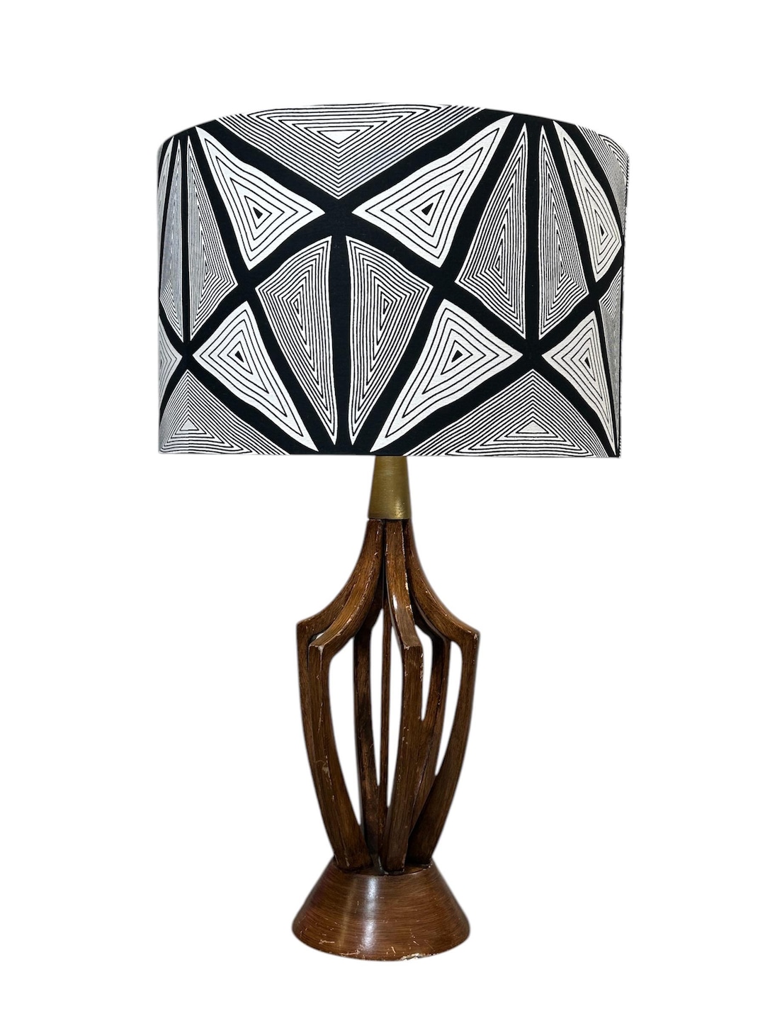 African Print Monochrome Drum Lampshade, Handmade Custom Made to Order ...
