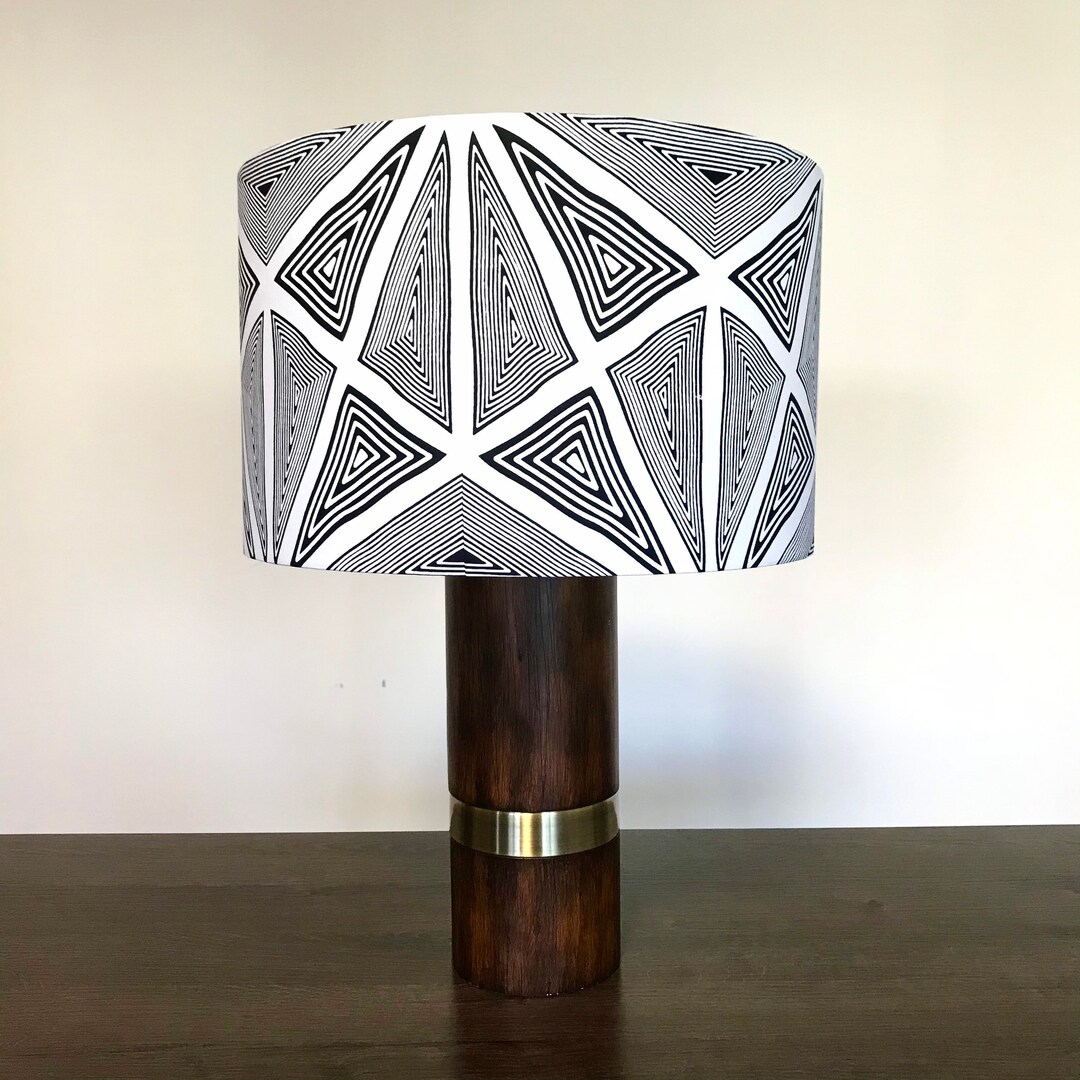 Large African Print Drum Lampshade, Cylindrical Lampshade, Boho Home ...