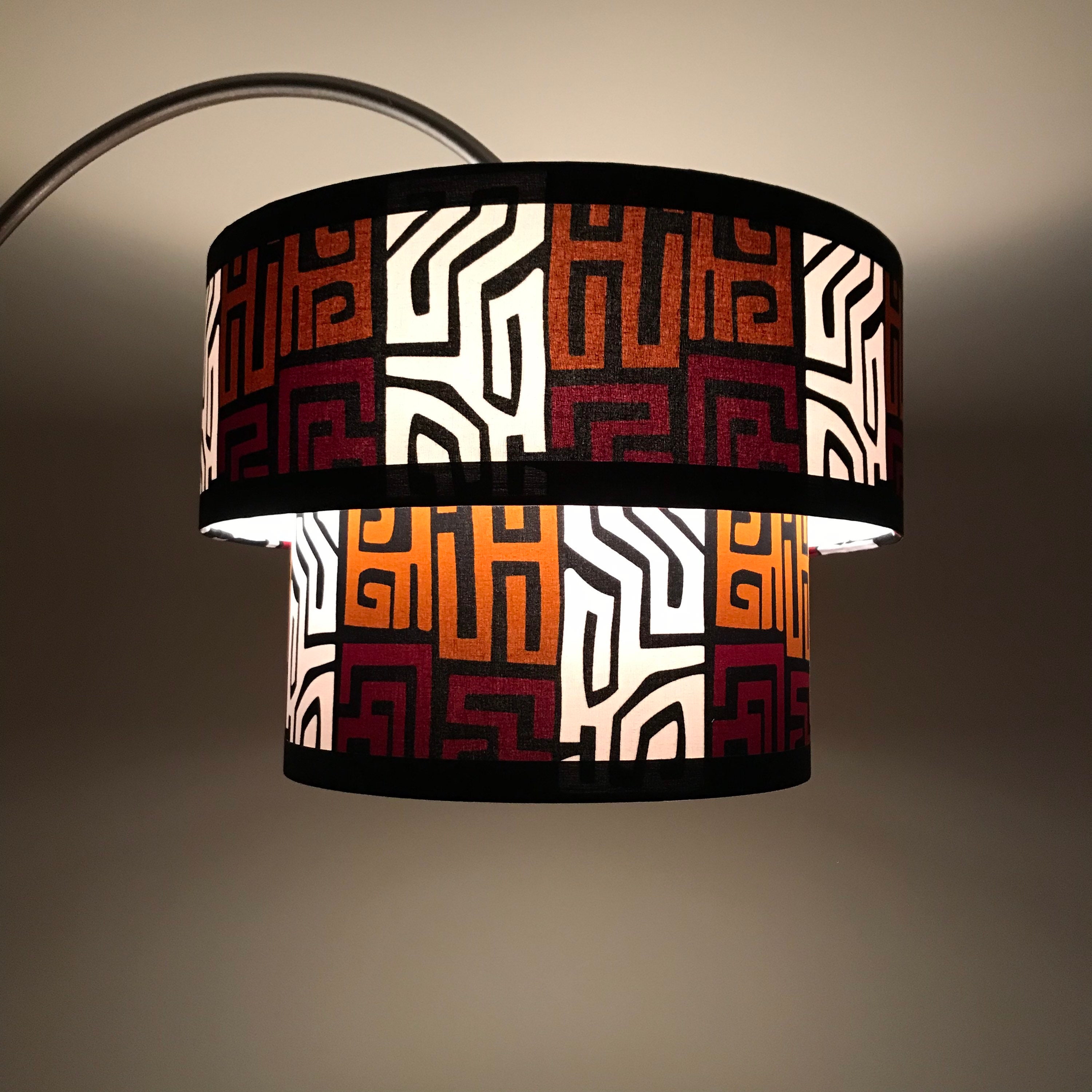 Tiered Lampshade 2 Tier Lampshade African Lampshade Kuba - Etsy