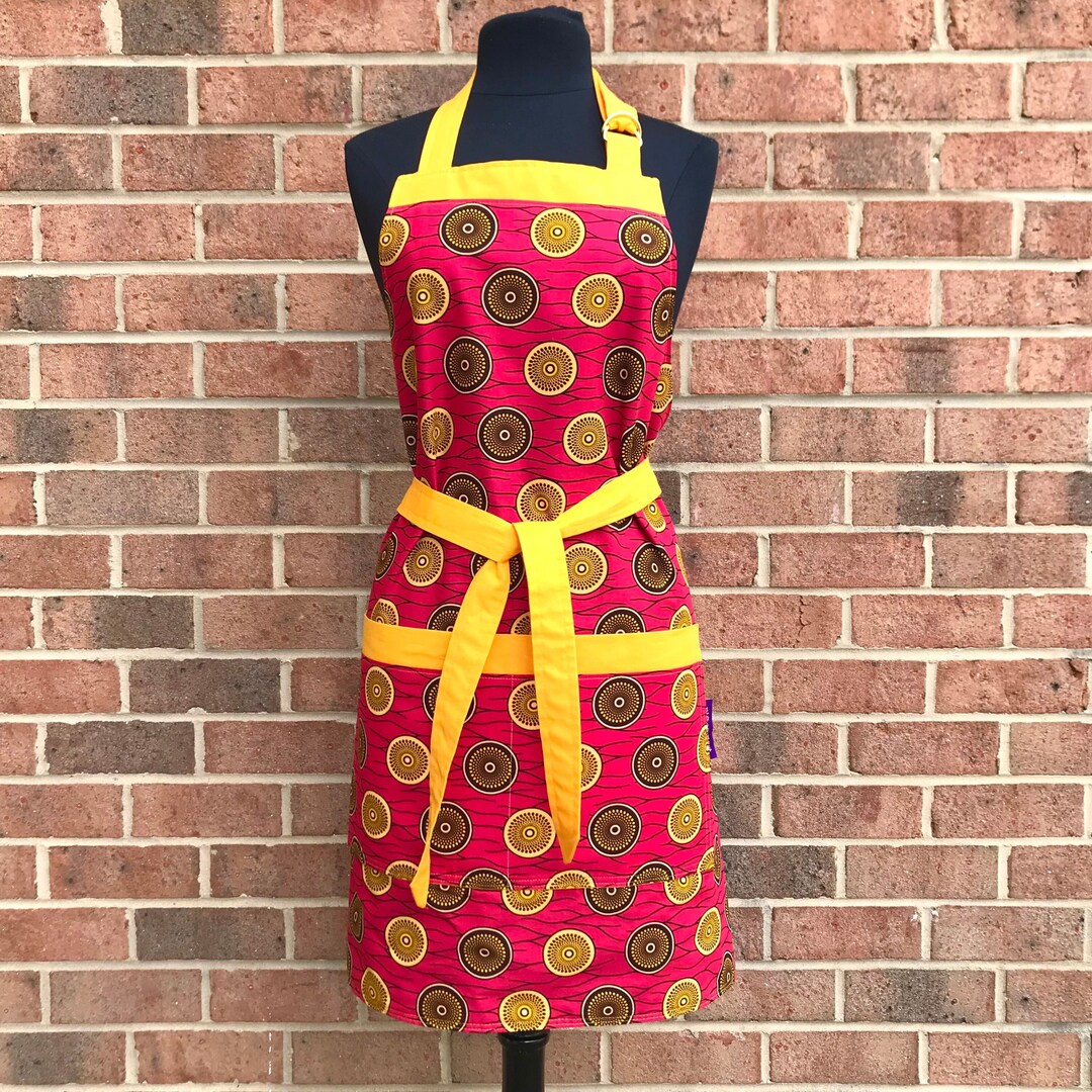 African Print Apron, Cotton Apron, Ankara Apron, Chef Apron, Full Apron ...