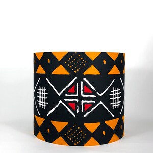 Large African Print Drum Lampshade Custom Made to Order Mudcloth Print ...