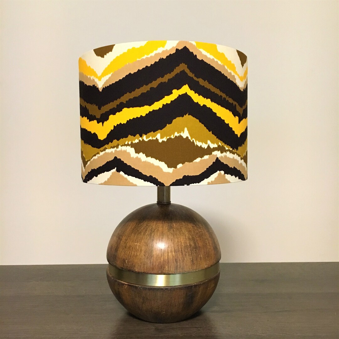 African Print Drum Lampshade, Cylindrical Lampshade, Waves Print ...