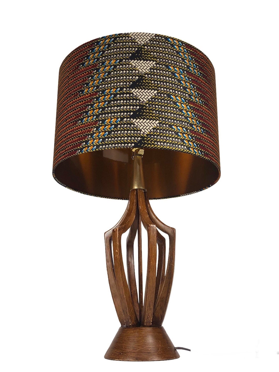 African Print Drum Lampshade, Vintage Ankara Print Lampshade, Boho Home ...