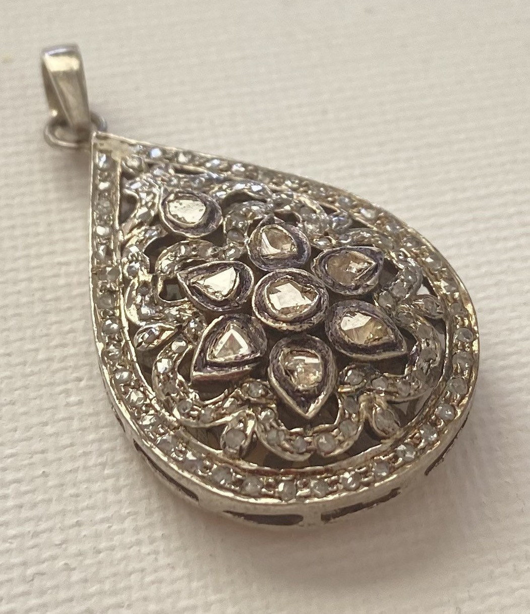 Polki Diamond Tear Drop Pendant - Etsy