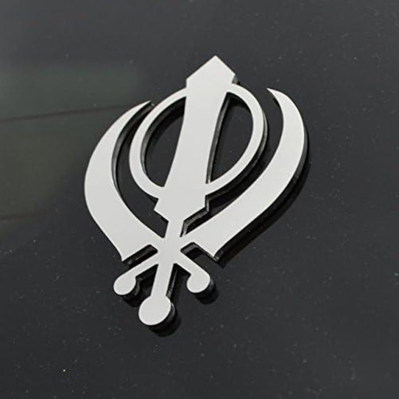 Sikh Khanda Metal Decorative Emblem Decal Ornament Stainless Steel 4 ...