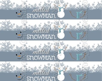 Melted Snowman Label | Etsy