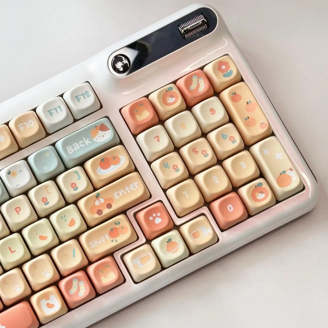 131 Key Keycap Set Cute Orange Soda Inspired, MX Switch, XOA Profile ...