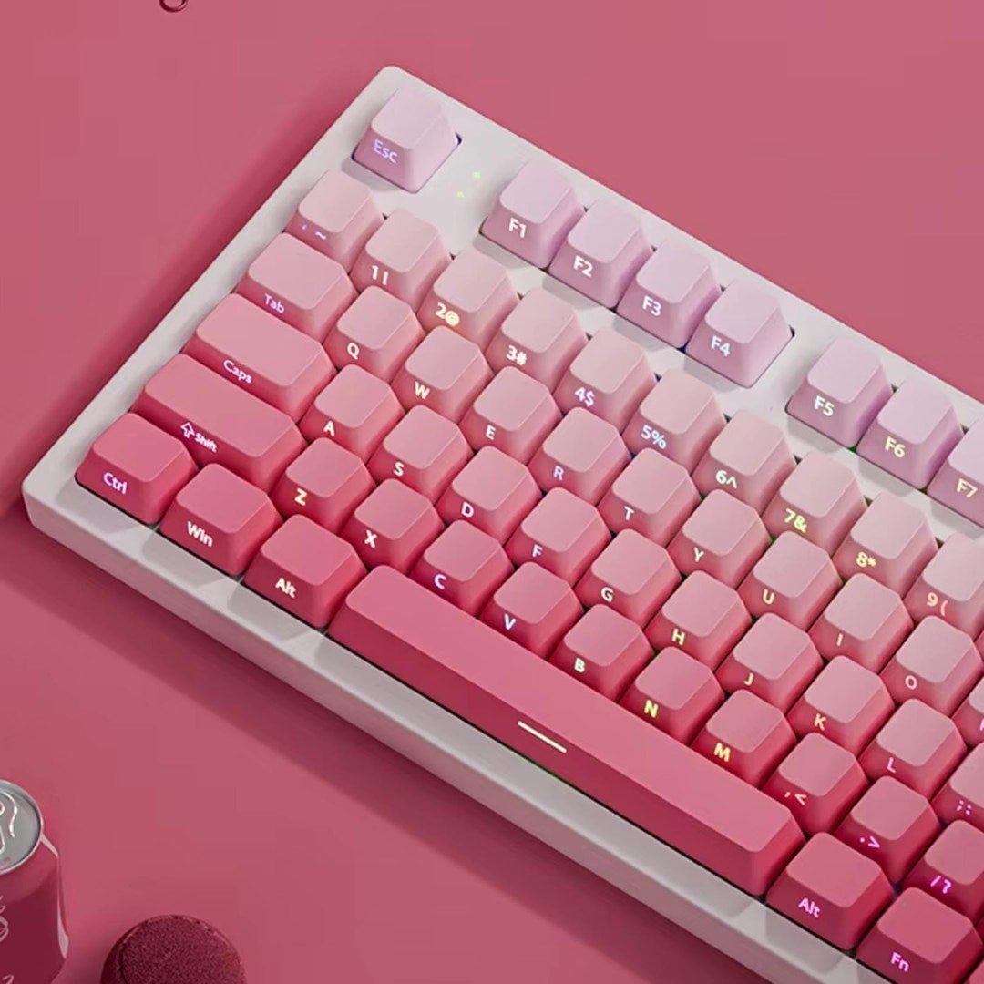 135 Pink Keycap Set Cute Keycaps OEM Profile, PBT Keycaps, Cherry MX ...