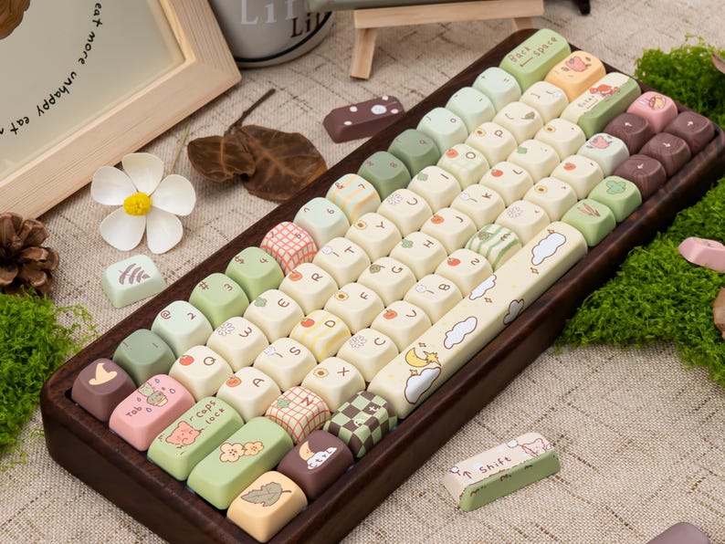 150 Nature Keycap Set, Forest Cute Animal Japanese Keycaps, MX Switch ...