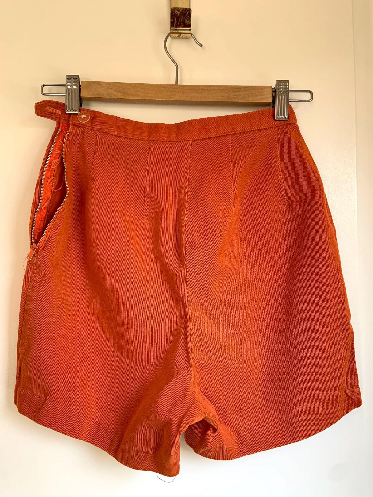Vintage 1960s Burnt Orange, High-waisted Women's Summer Shorts With ...