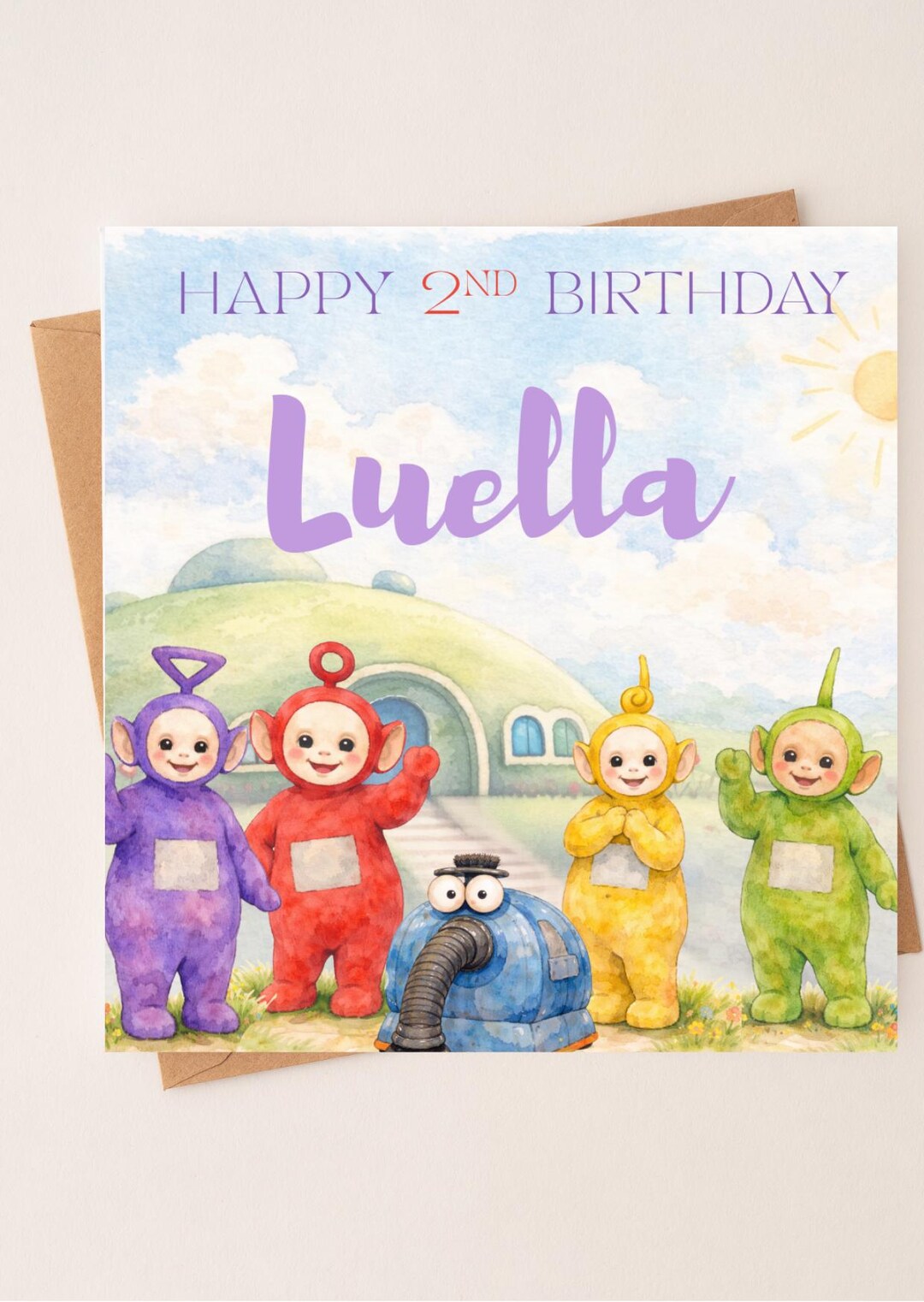 Teletubbies Inspired Birthday Card | Cute Pastel Children’s Birthday ...