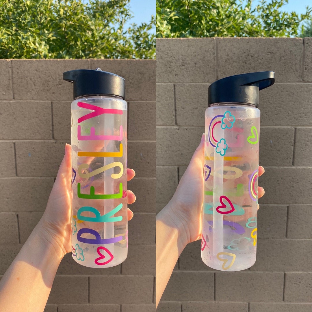 Rainbow Name Water Bottle School Water Bottle Personalized - Etsy