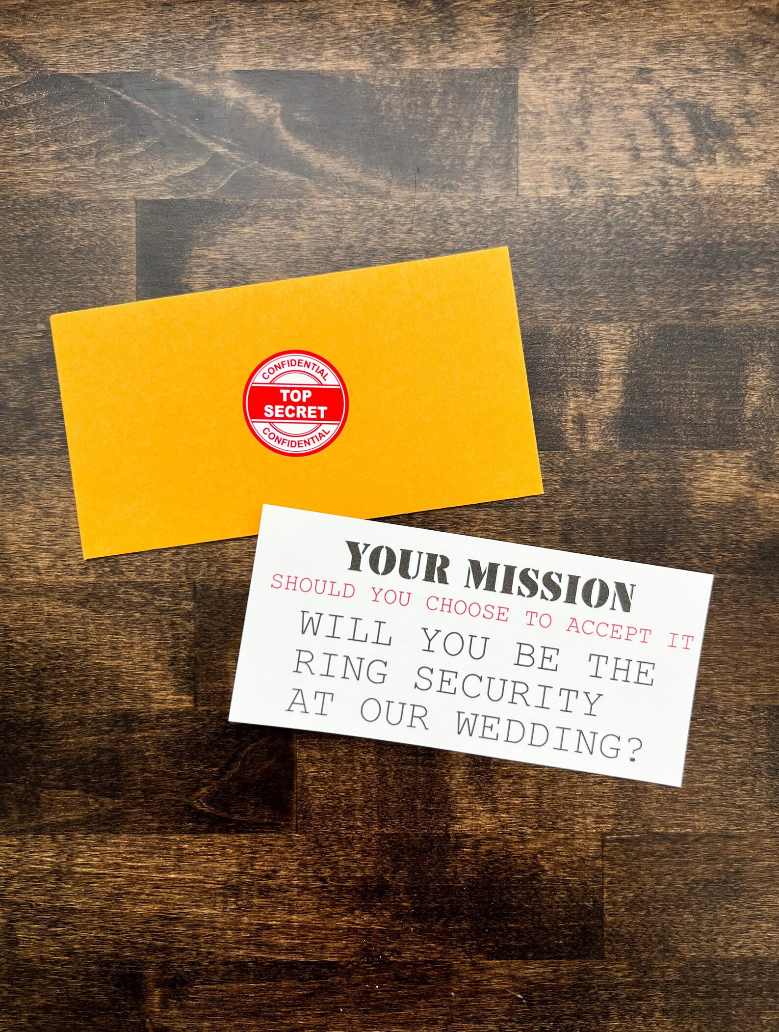 Ring Security Proposal Card - Ring Bearer Proposal - Ring Security ...