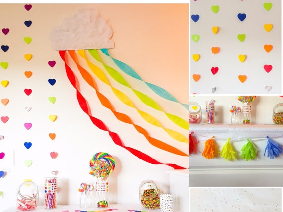 Items similar to Rainbow Heart Decor Kit, Includes Rainbow Cloud ...