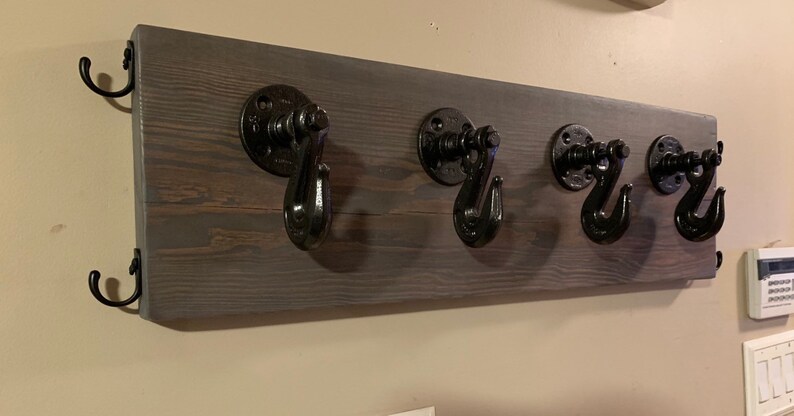 Industrial Coat Rack With Key Hooks | Etsy