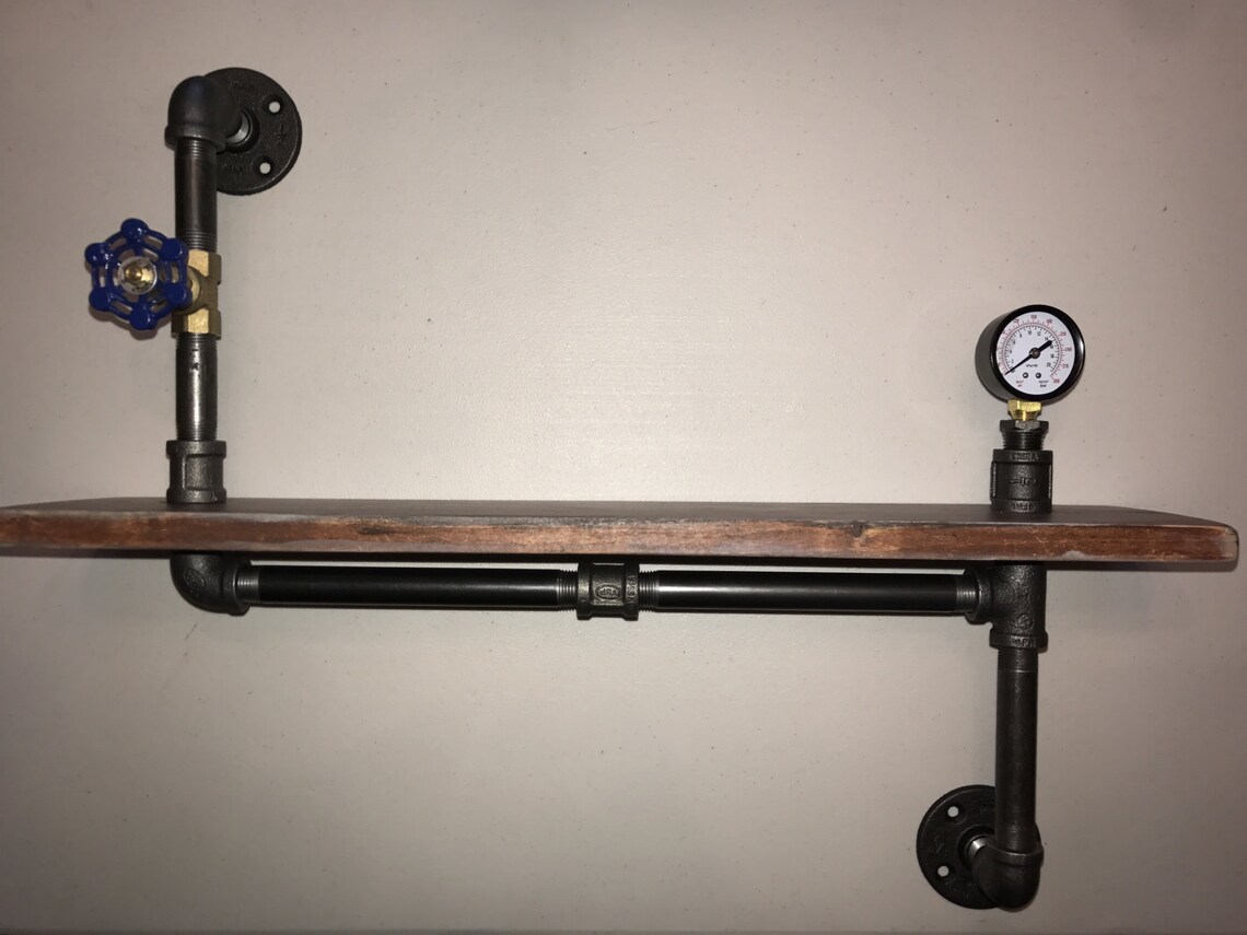Steampunk Inspired Shelf Made From Reclaimed Wood and Industrial Pipe ...