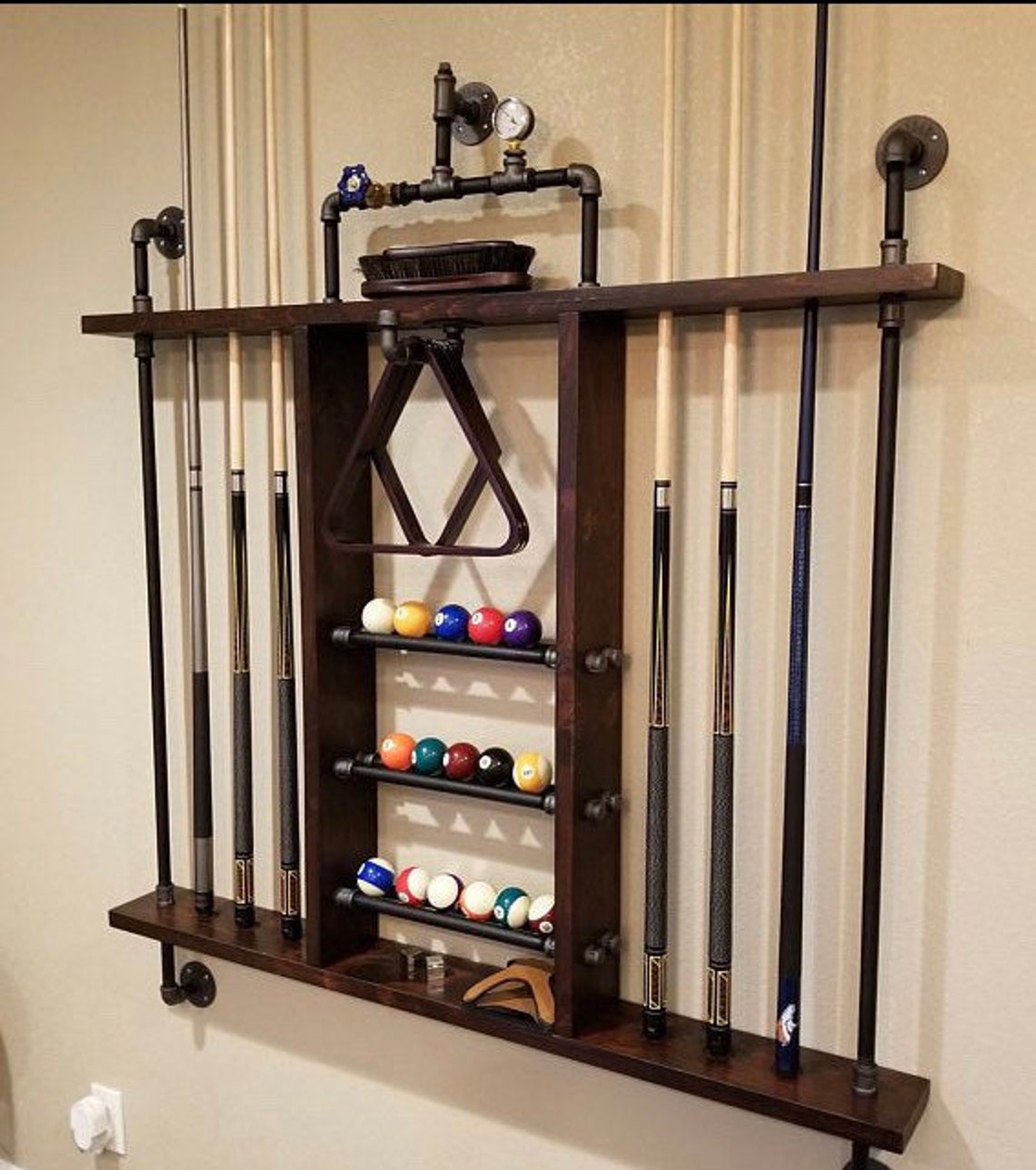 Special Order Pool Cue Holder Made From Reclaimed Wood and - Etsy