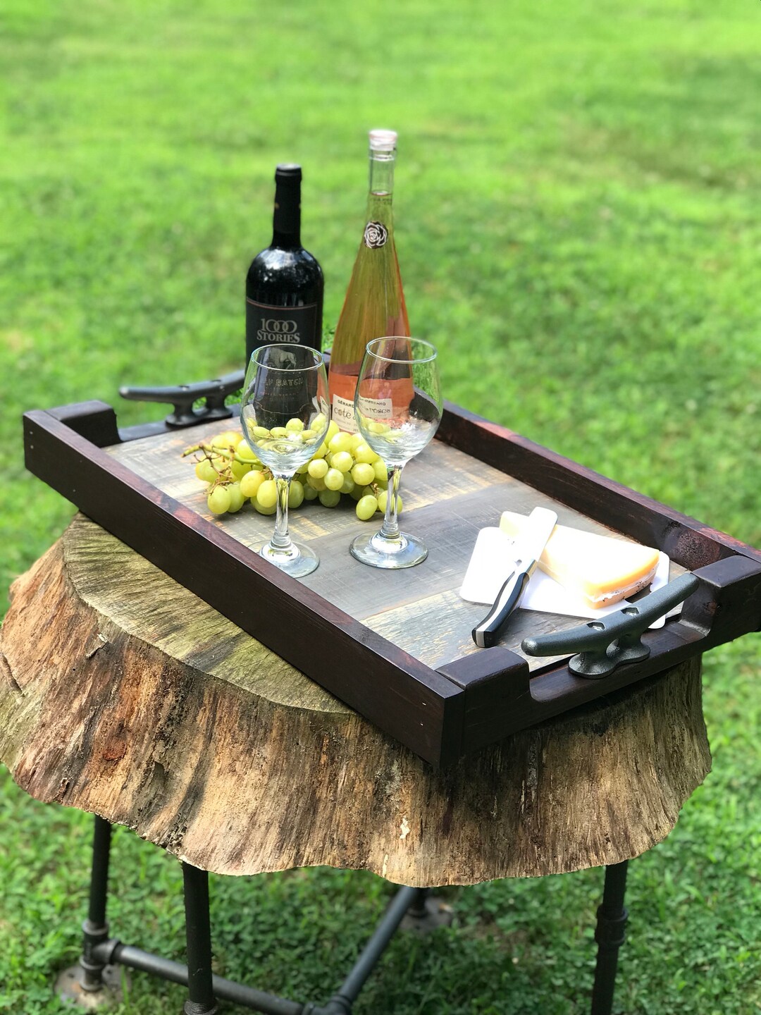 Serving Tray Made From Reclaimed Wood Industrial Chic Steampunk Hampton ...