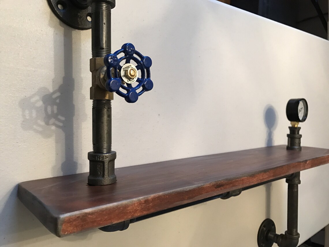Steampunk Inspired Shelf Made From Reclaimed Wood and Industrial Pipe ...