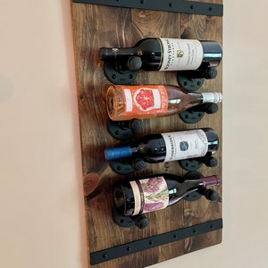 Custom Wine Rack, Reclaimed Pallet Wood and Industrial Pipe, Bar ...