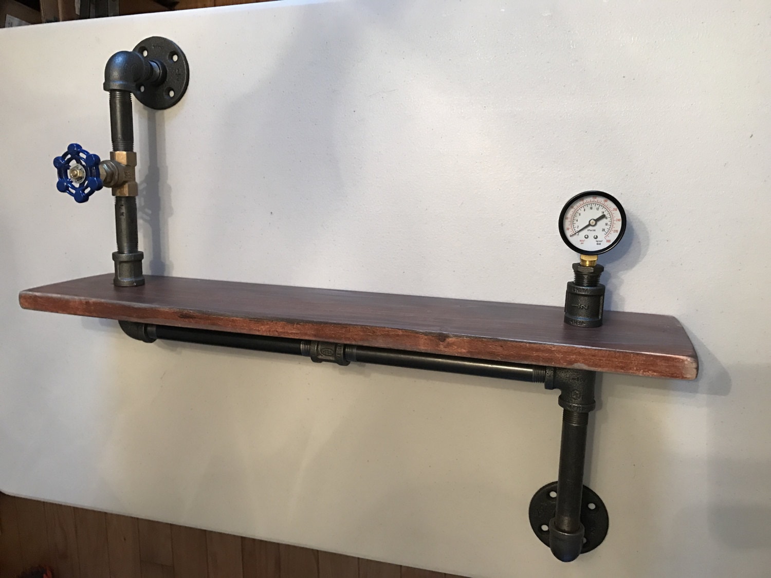 Steampunk Inspired Shelf Made From Reclaimed Wood and Industrial Pipe ...