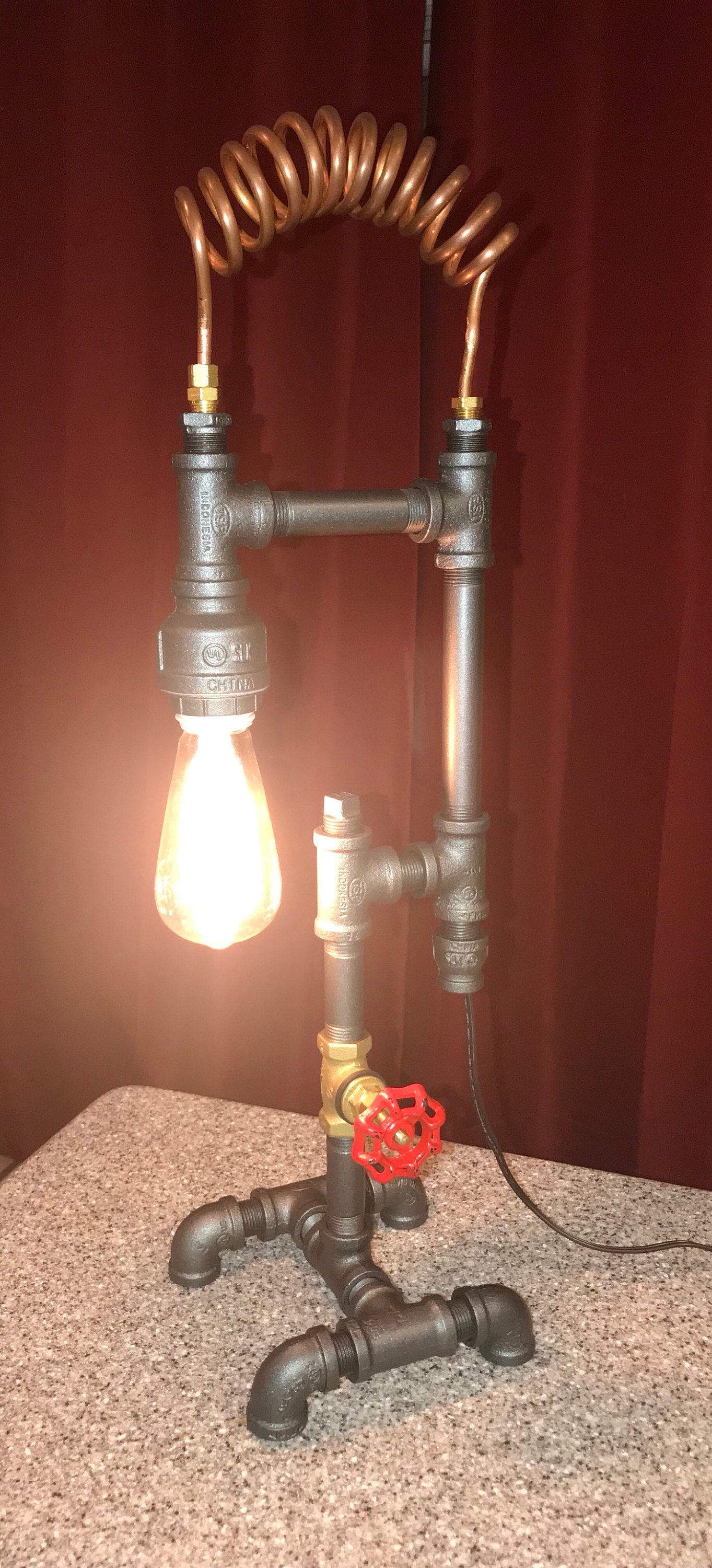 Steampunk desk lamp Edison bulb Vintage lighting Rustic | Etsy