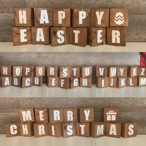 Alphabet and Holiday Decorative Blocks - Etsy