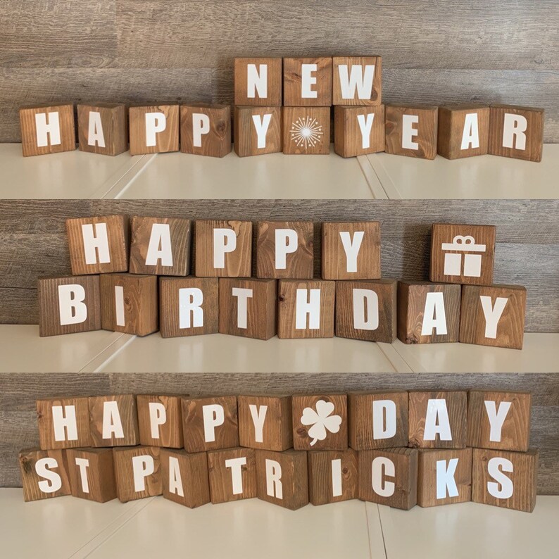 Alphabet and Holiday Decorative Blocks - Etsy