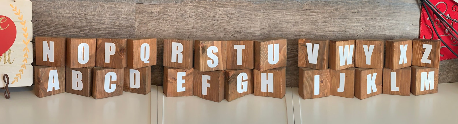 Alphabet and Holiday Decorative Blocks - Etsy