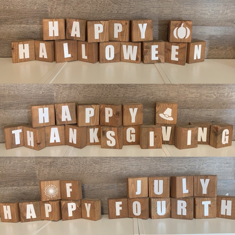 Alphabet and Holiday Decorative Blocks - Etsy