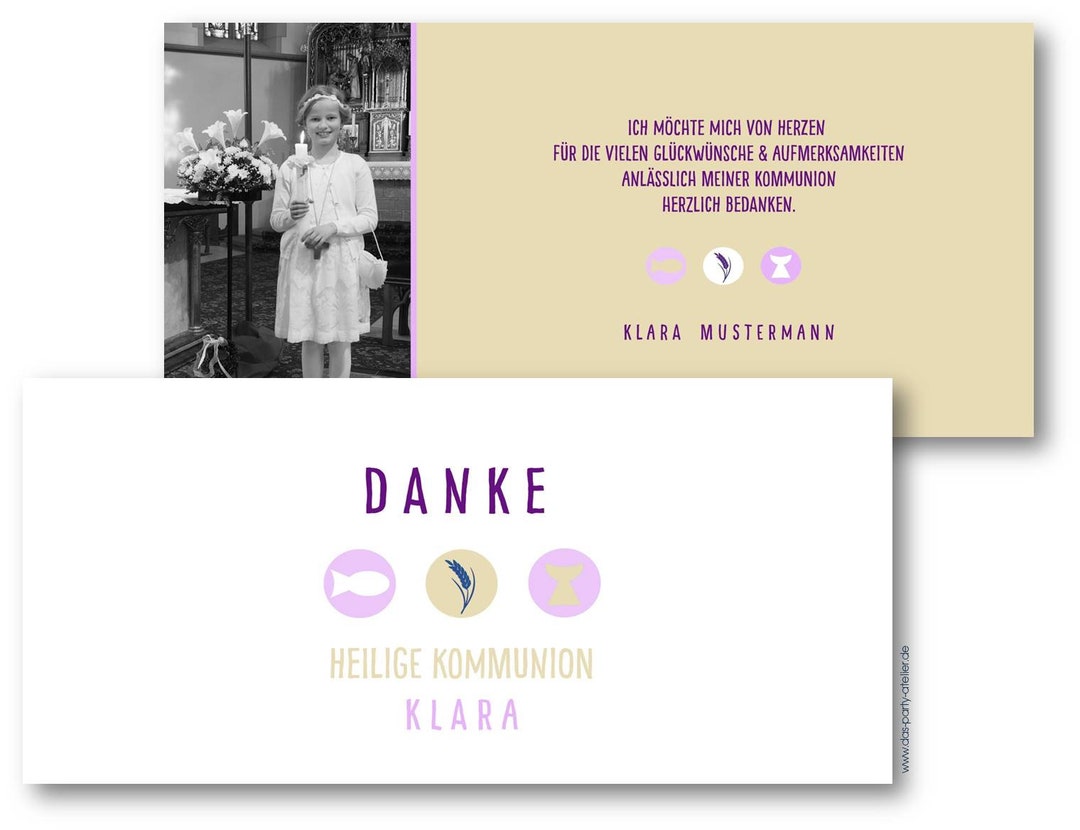 Acknowledgement/invitation COMMUNION With Envelope - Etsy