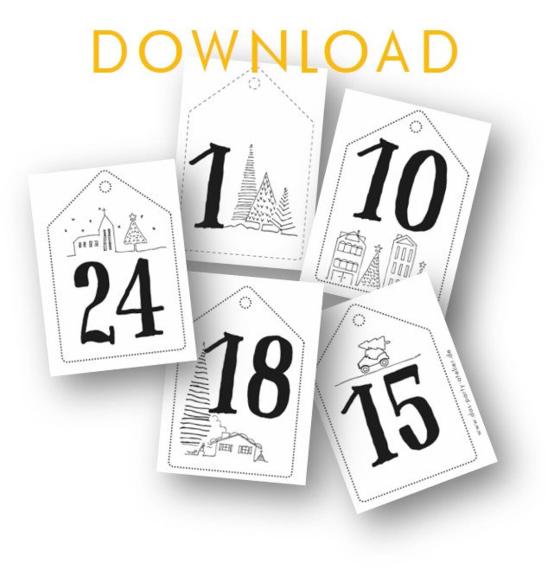 24+6 Advent Calendar Numbers CHRISTMAS EVERYWHERE (PDF) - Etsy
