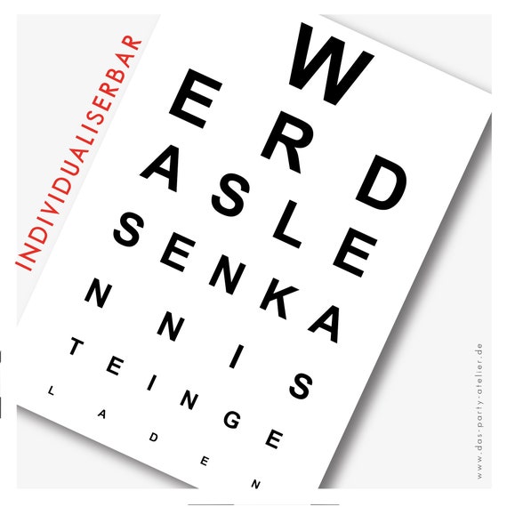 Karte SEHTEST individualisierbar inkl. Umschlag - Etsy.de