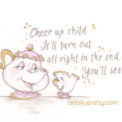 Mrs Potts Beauty and the Beast Postcard | Etsy