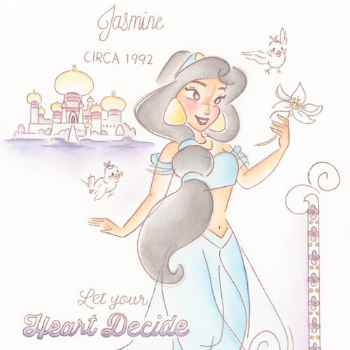 Princess Pinup Jasmine: Art Print - Etsy