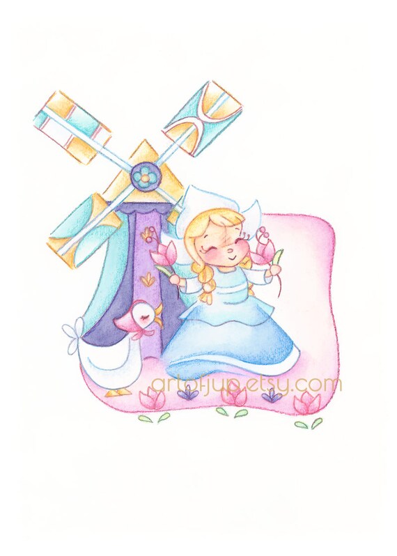 Its a Small World Dutch Girl Prints Small World Gift | Etsy