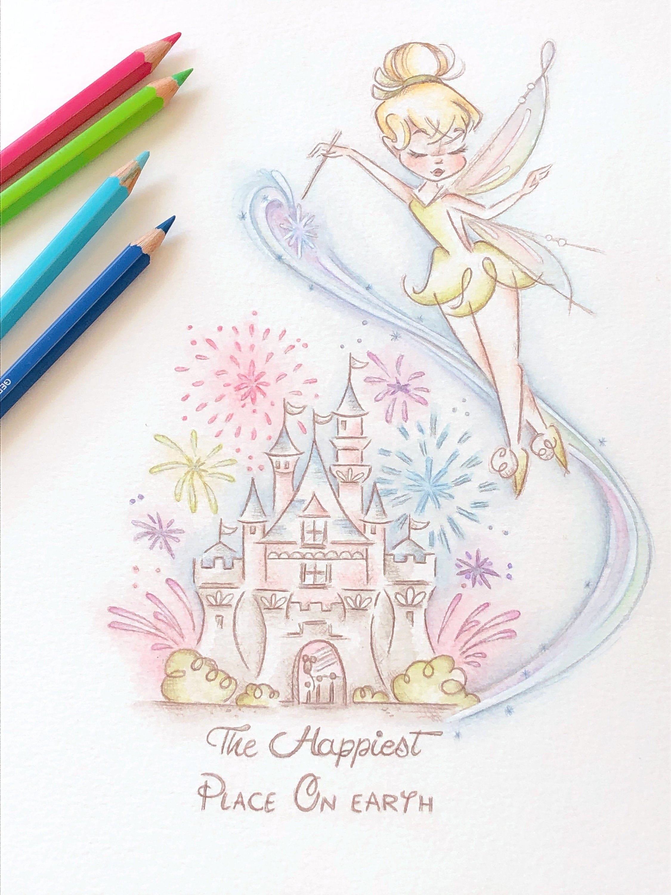 Tinkerbell Drawing In Pencil