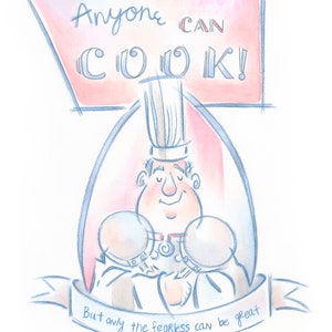 Ratatouille Art Print, Chef Gusteau , Anyone Can Cook, Home Decor ...
