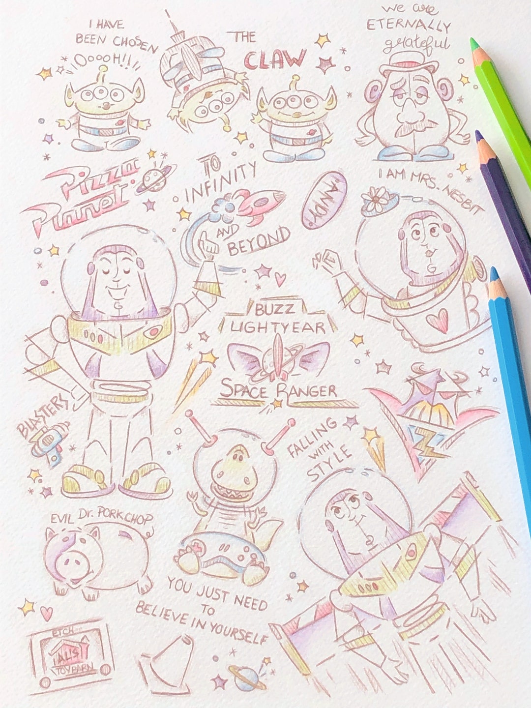 Buzz Lightyear Inspired Art Print, Wall Art, Toy Story, Nursery, Kids ...