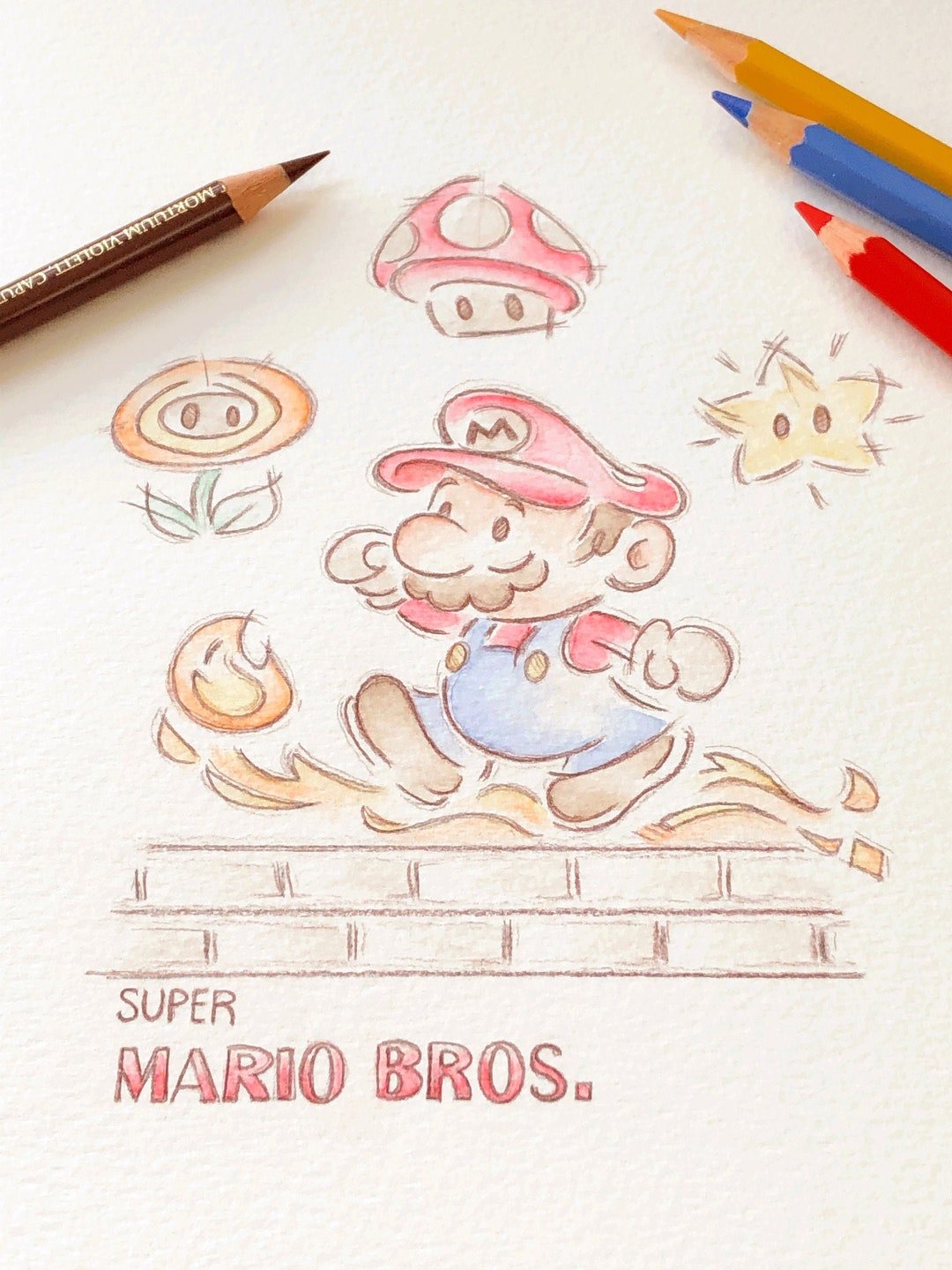 Super Mario Bros. Poster, Print, Vintage, Home Decor, Artwork, Nintendo ...