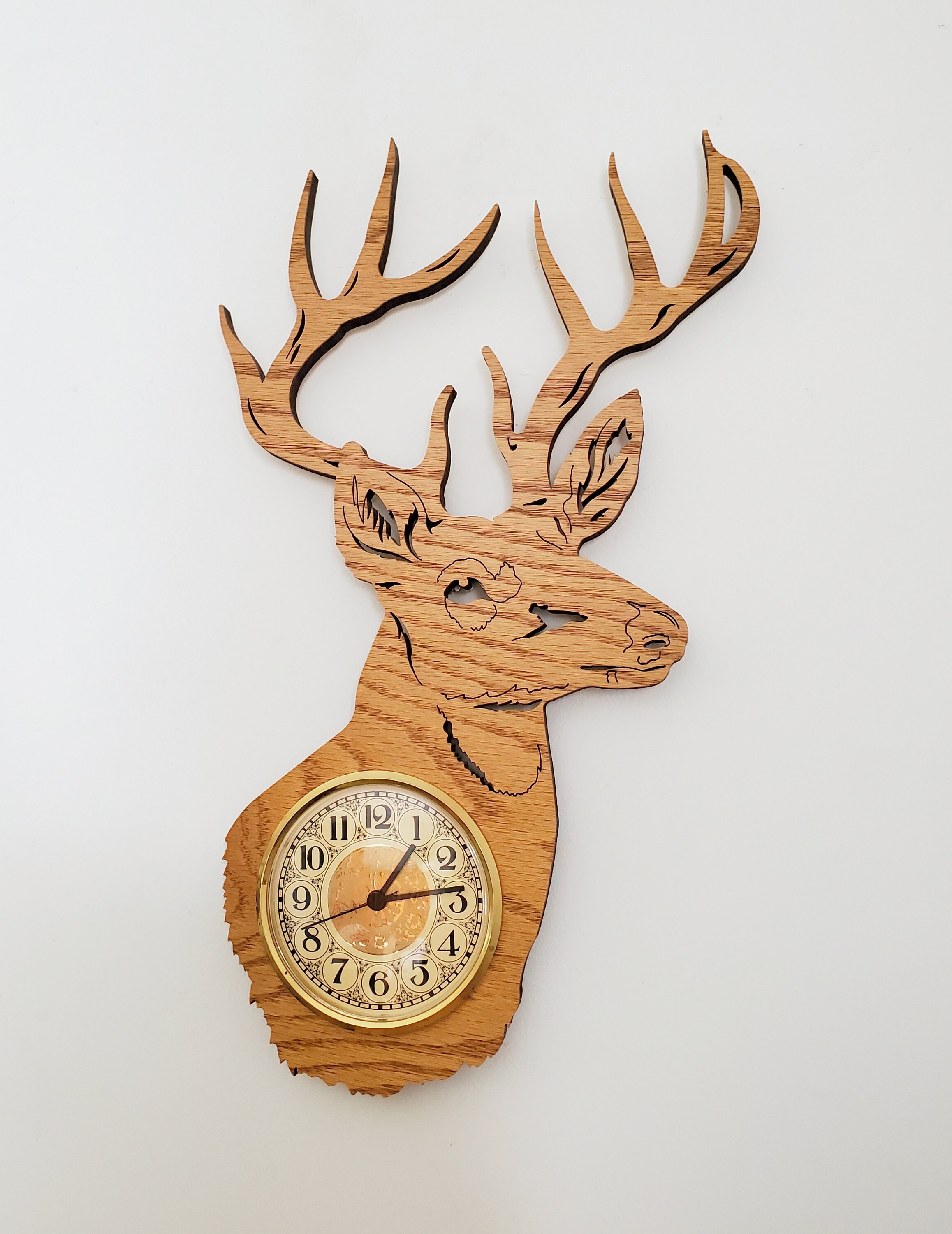 Vintage Buck Cutout Wall Clock // Deer Decor | Etsy