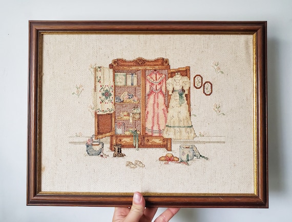 Vintage Embroidery Art Lady's Wardrobe Embroidery Art | Etsy