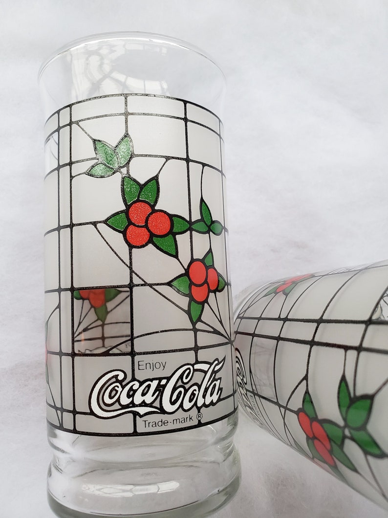 Vintage Coca-cola Holiday Glasses // Coca-cola Glass // Christmas Decor ...