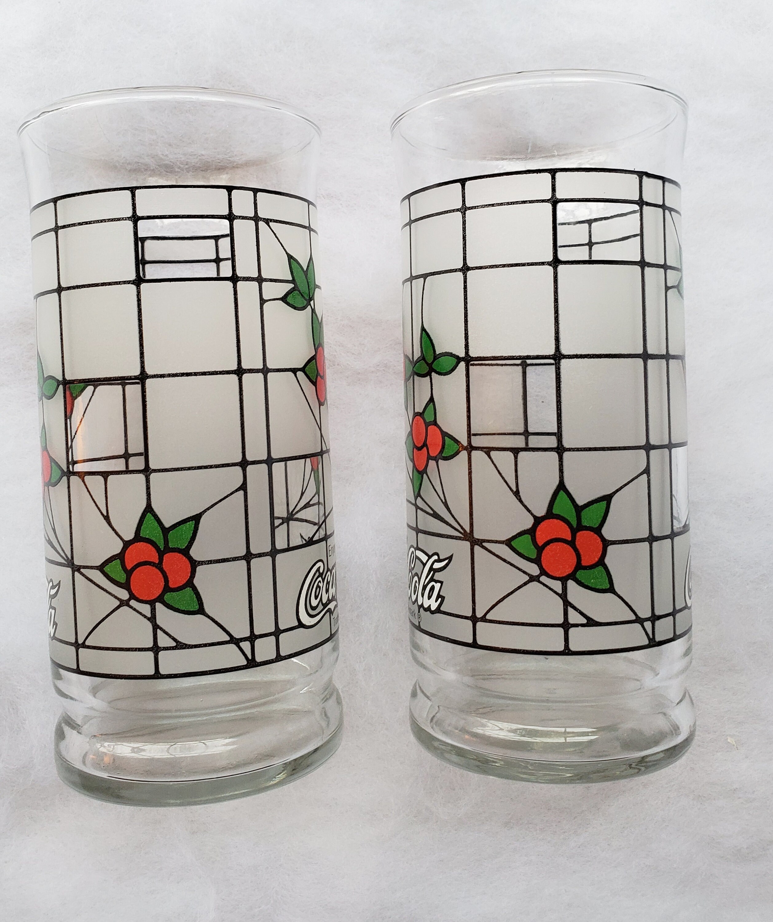Vintage Coca-cola Holiday Glasses // Coca-cola Glass // Christmas Decor ...