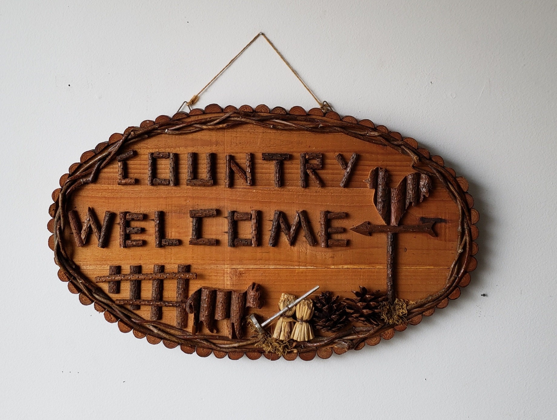 Country Welcome Sign // Country Decor // Front Door Decor // - Etsy