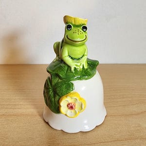 Ceramic Frog Bell With Flowers - Etsy