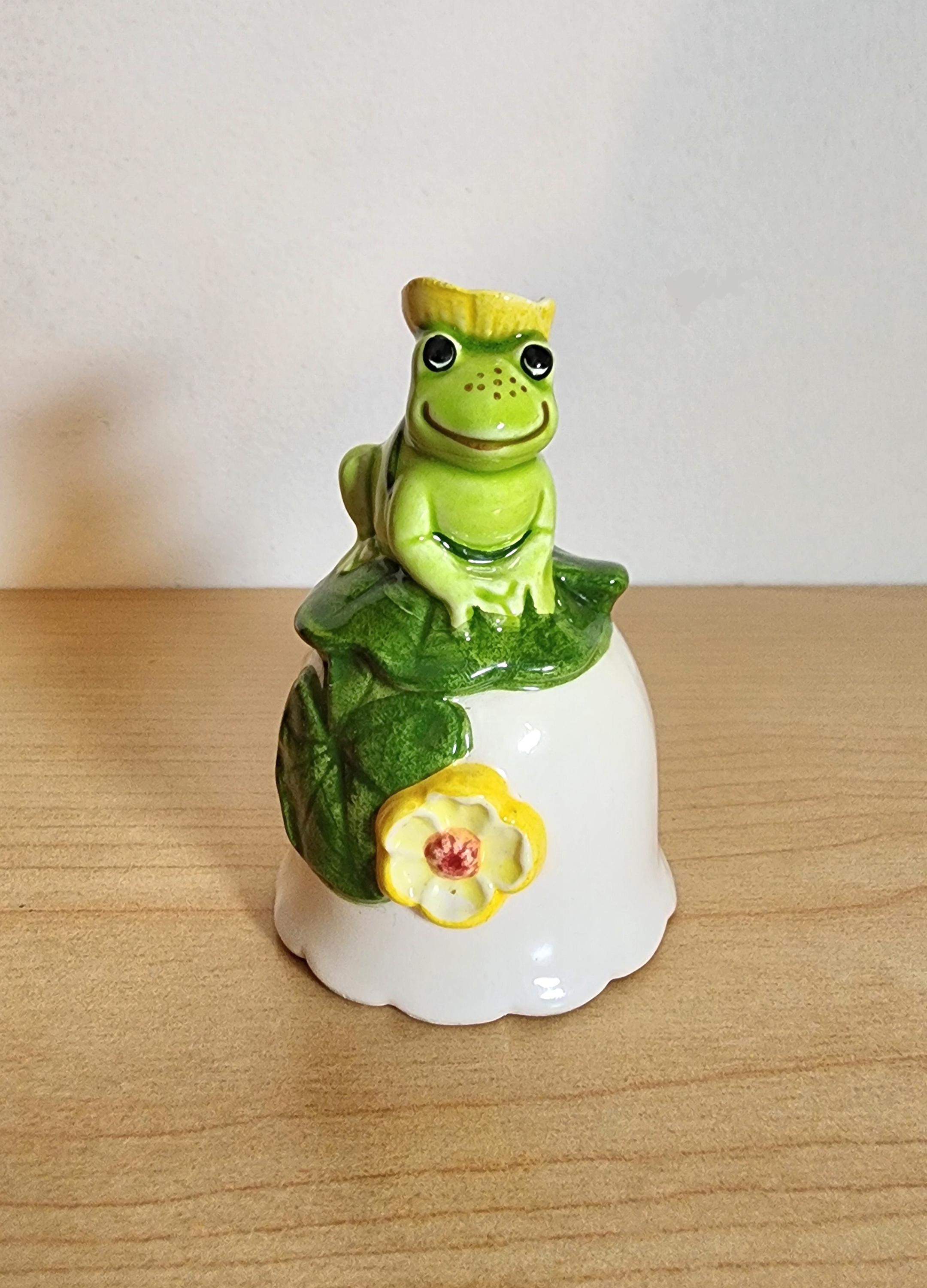 Ceramic Frog Bell With Flowers - Etsy