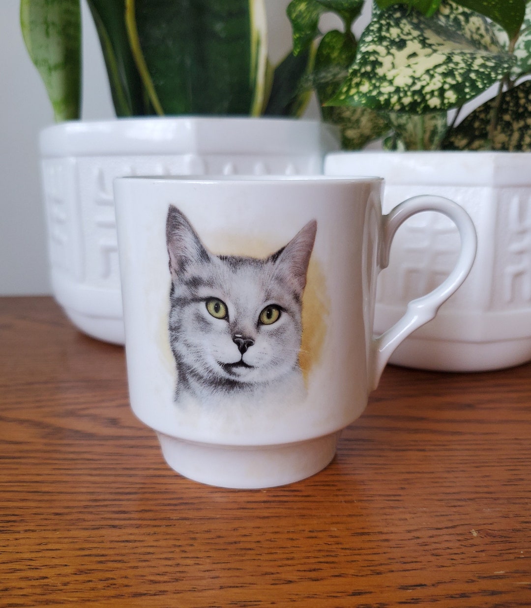 Schumann Arzberg Cat Mug // Vintage Cat Mug Bavaria // Gray Cat // Cat ...