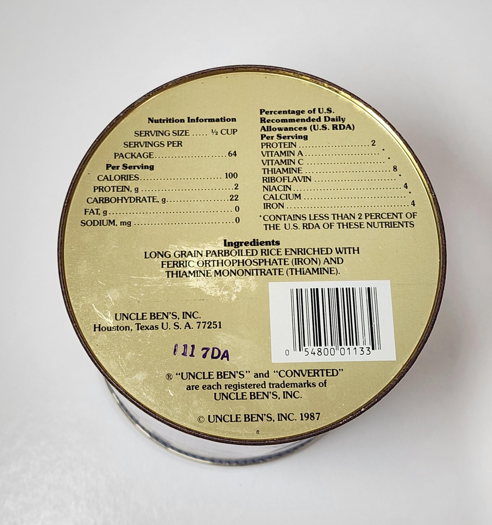 Uncle Ben's Tin Canister 1987 - Etsy